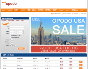 Opodo UK discounts on USA flights and deals - Economy Class & Beyond