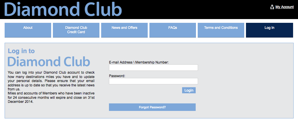 Don't forget to use your Diamond Club 10% Discount - Economy Class & Beyond