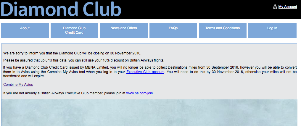 The Final Countdown to the closure of Diamond Club - Economy Class & Beyond