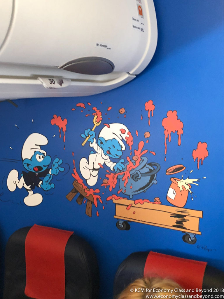 SNAPSHOT: Brussels Airlines Brussels to Lisbon featuring the AeroSmurf ...