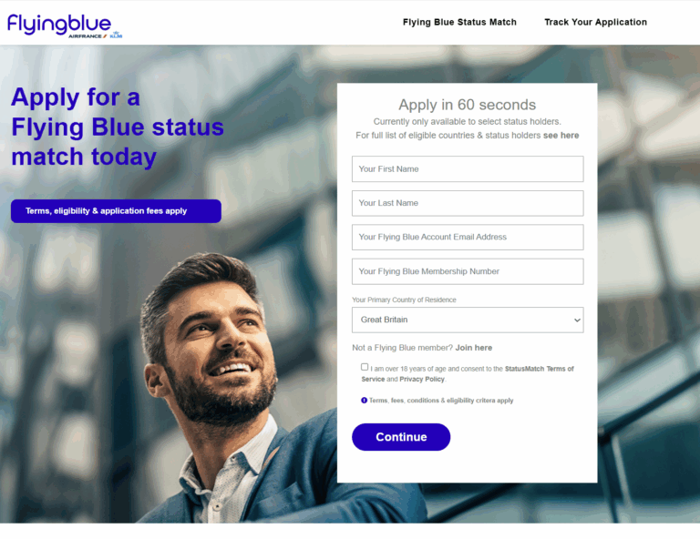 Flying Blue Status match returns for UK Residents - Economy Class & Beyond